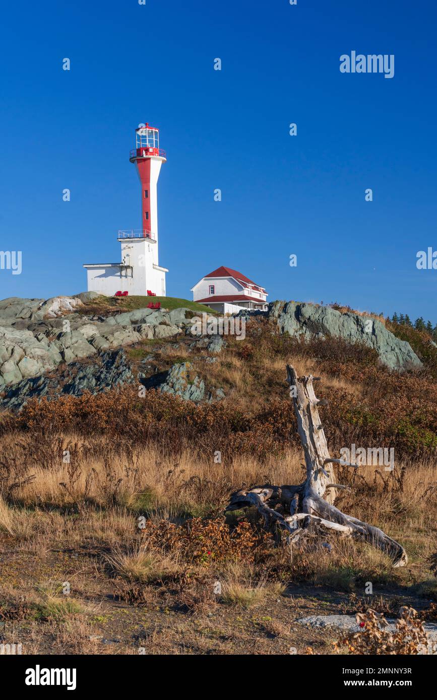 The Cape Forchu Lighthouse near Yarmouth, Nova Scotia, Canada Stock ...