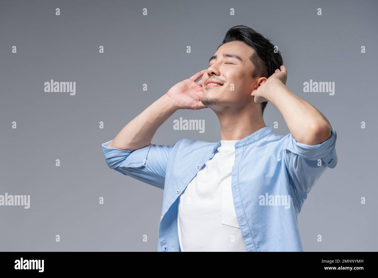 Take the young man Stock Photo - Alamy