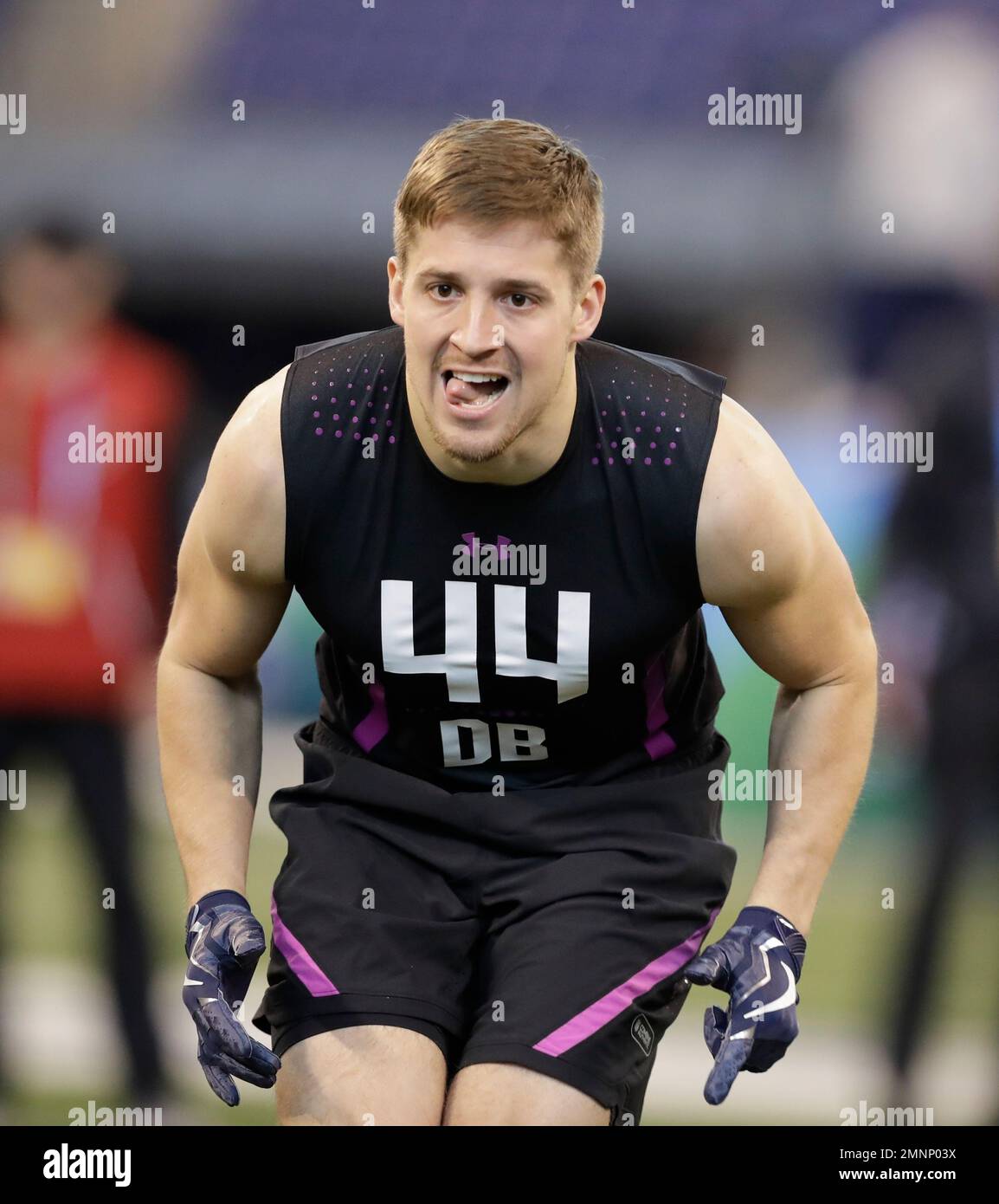 Penn State defensive back Troy Apke runs a drill during the NFL ...