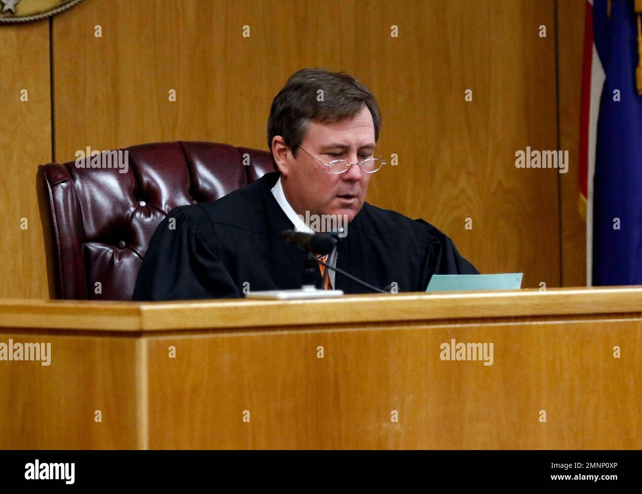 Circuit Judge David H. Strong, asks Willie Cory Godbolt, unseen, how he ...