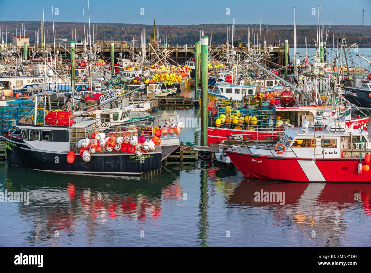 Fishing boats preparing for opening of the fishing season on the docks ...