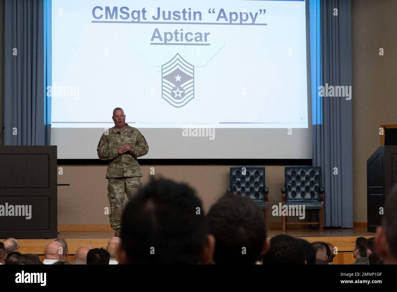 U.S. Air Force Chief Master Sgt. Justin Apticar, 19th Air Force command ...