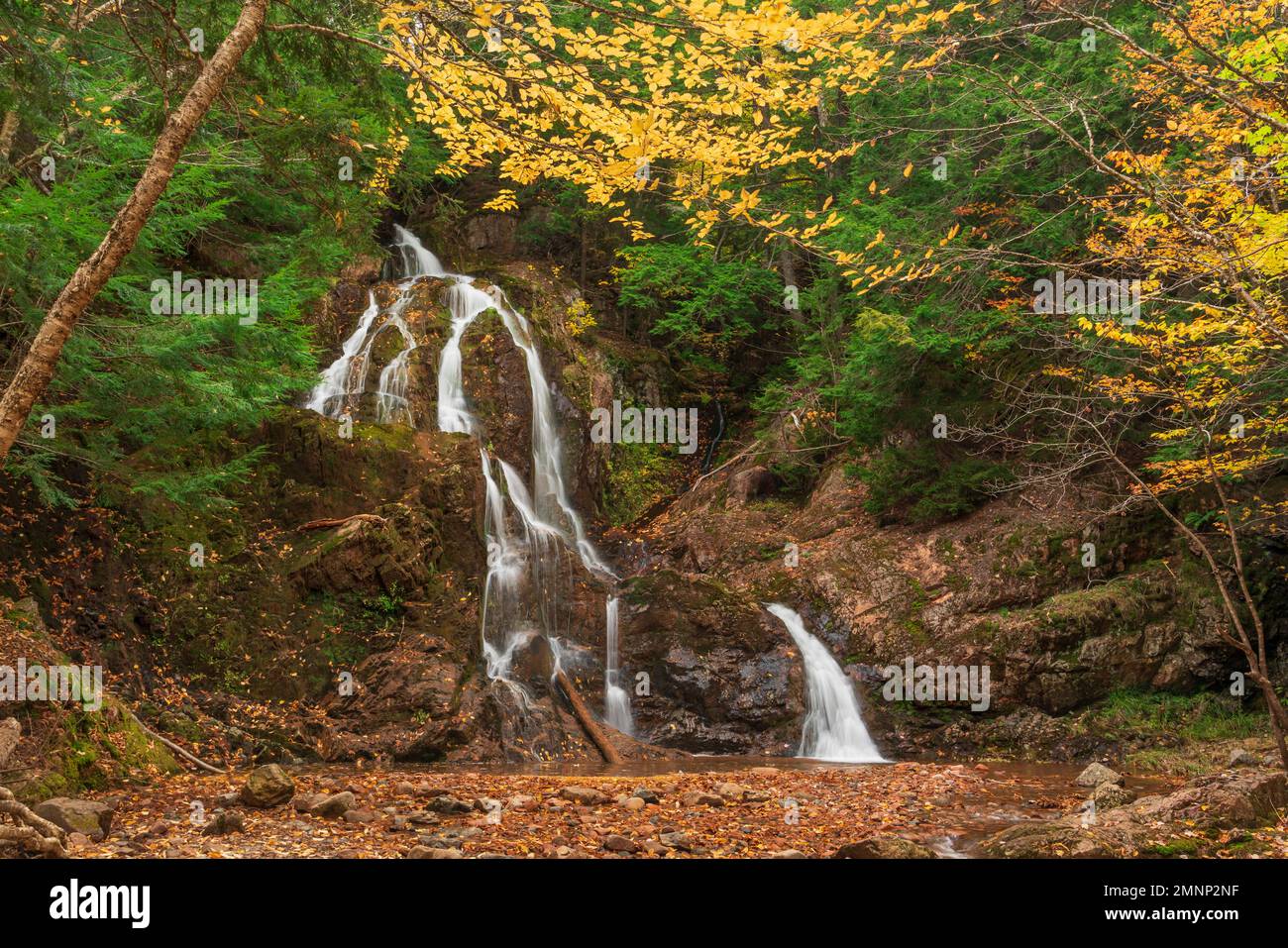 Wentrworth Falls with fall foliage color in the Wentworth Valley, Nova Scotia, Canada Stock ...