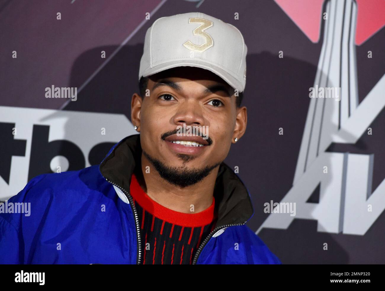 Chance the Rapper poses in the press room with the innovator of the ...