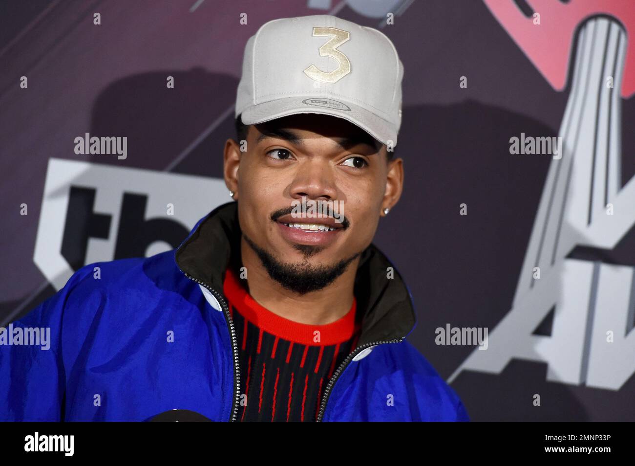 Chance the Rapper poses in the press room with the innovator of the ...