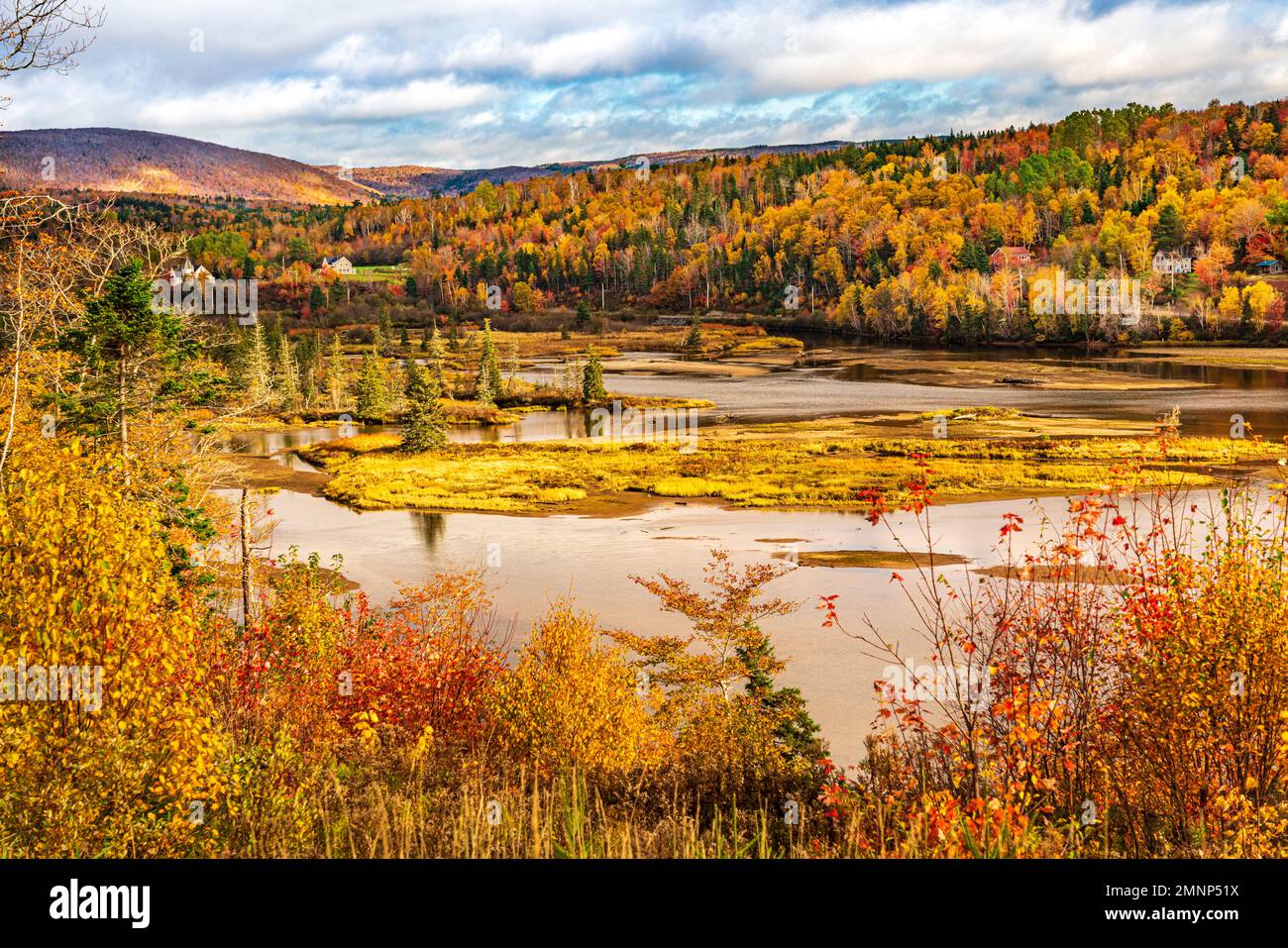 Fall foliage color along the Cabot Trail, Cape Brreton Island, Nova ...