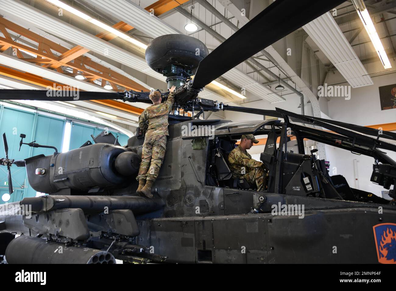 U.S. Soldiers with 1-3rd Attack Battalion (1-3 AB), 12th Combat Aviation Brigade (12 CAB) work ...