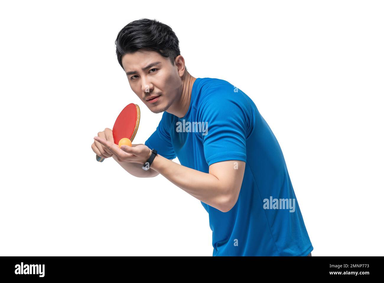 The young man to play table tennis Stock Photo - Alamy