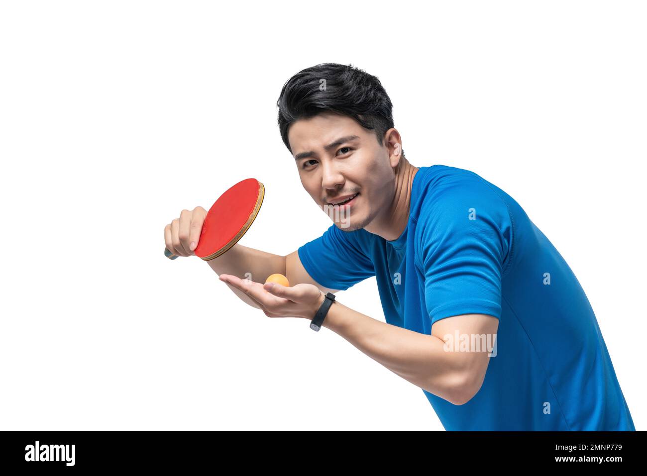 The young man to play table tennis Stock Photo - Alamy