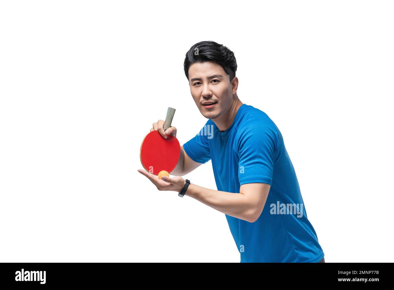 The young man to play table tennis Stock Photo - Alamy