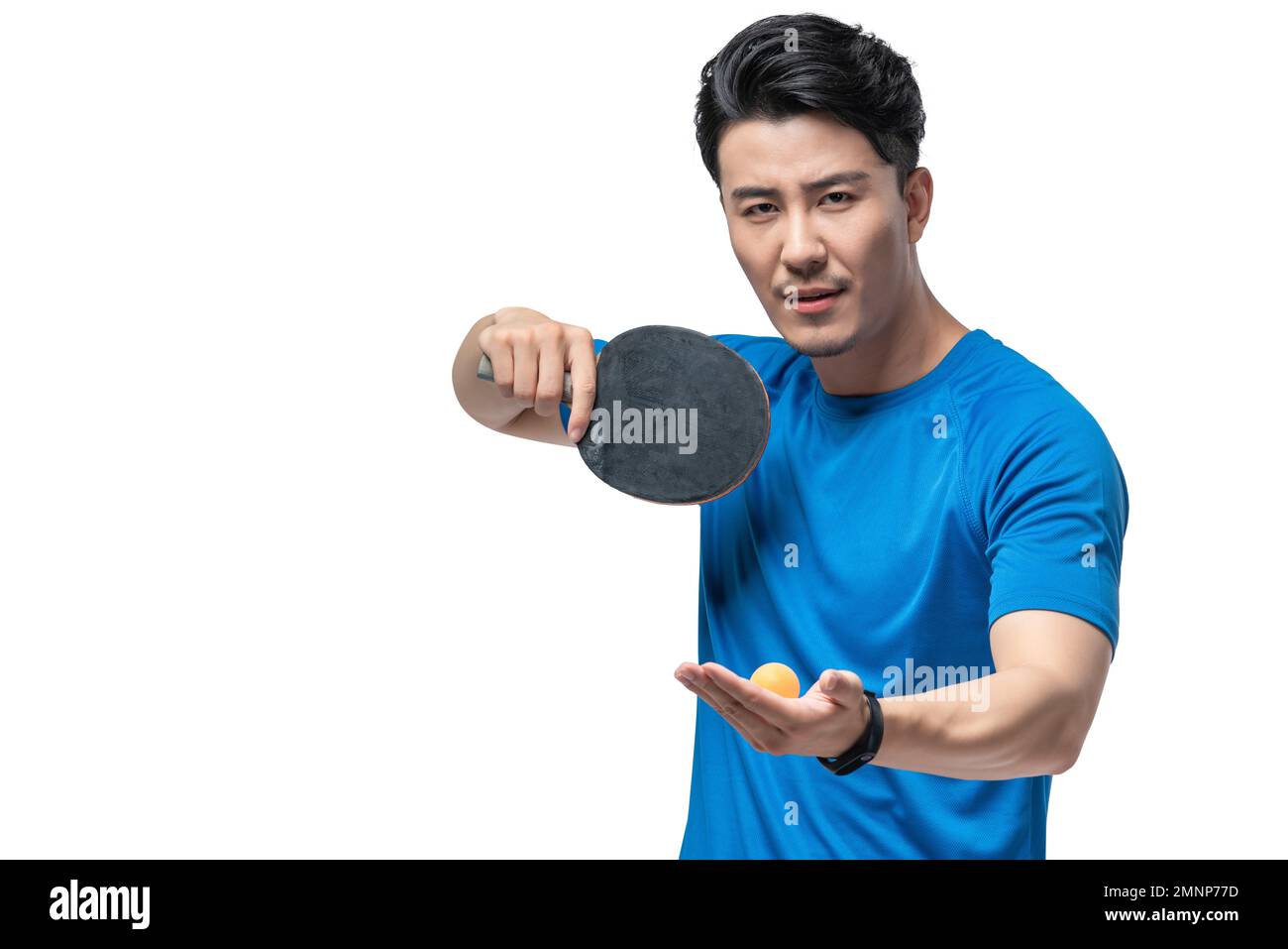 The young man to play table tennis Stock Photo - Alamy