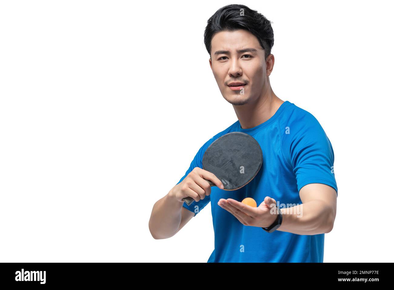 The young man to play table tennis Stock Photo - Alamy