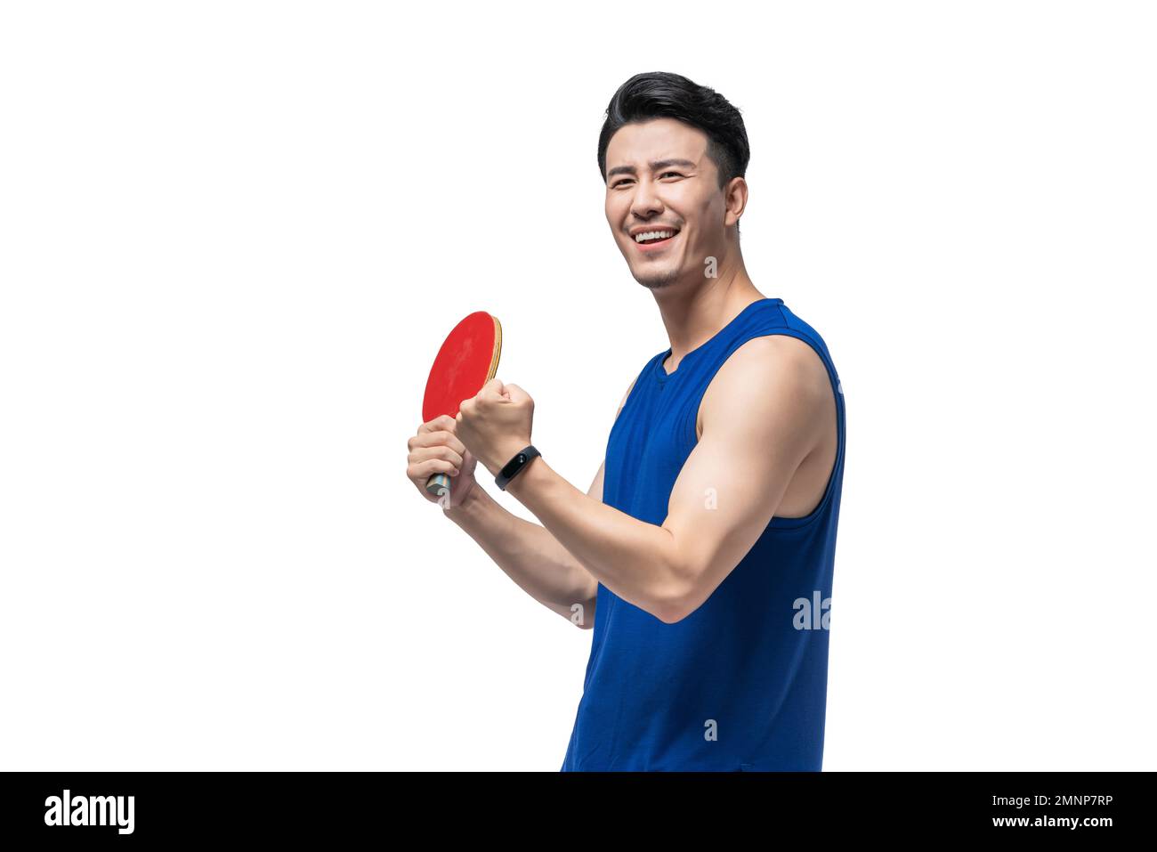 The young man to play table tennis Stock Photo - Alamy