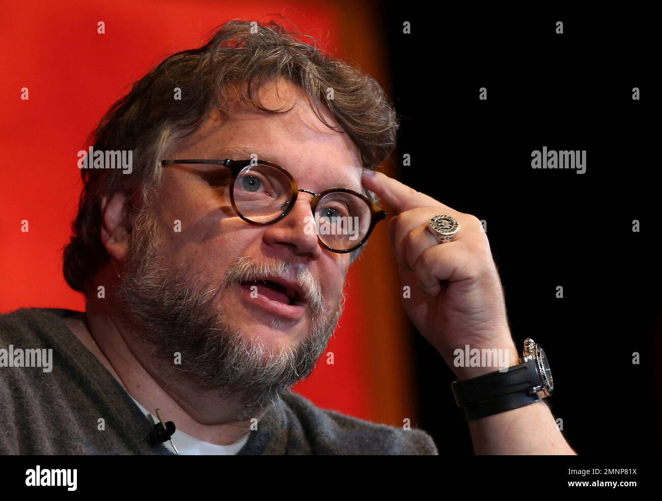 Mexican film director Guillermo del Toro speaks during a masterclass on ...