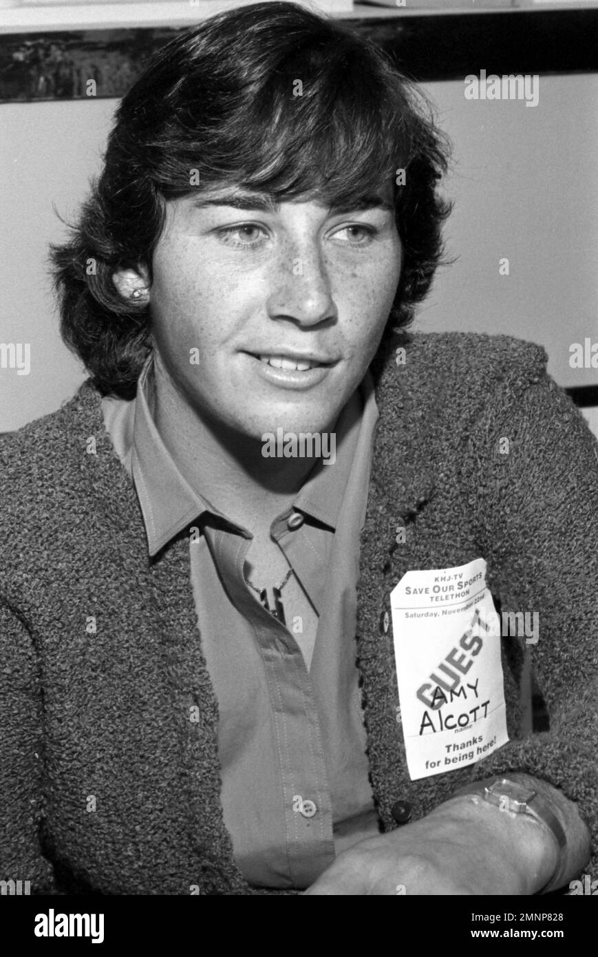 Amy Alcott at the Save Your Sports Telethon at KHJ TV Studios in Los ...