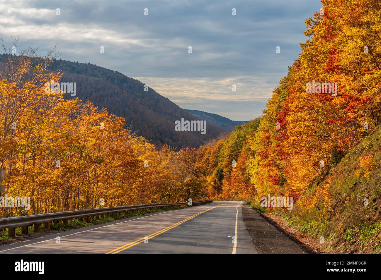 The Cabot trail and fall foliage through Cape Breton Highlands National ...