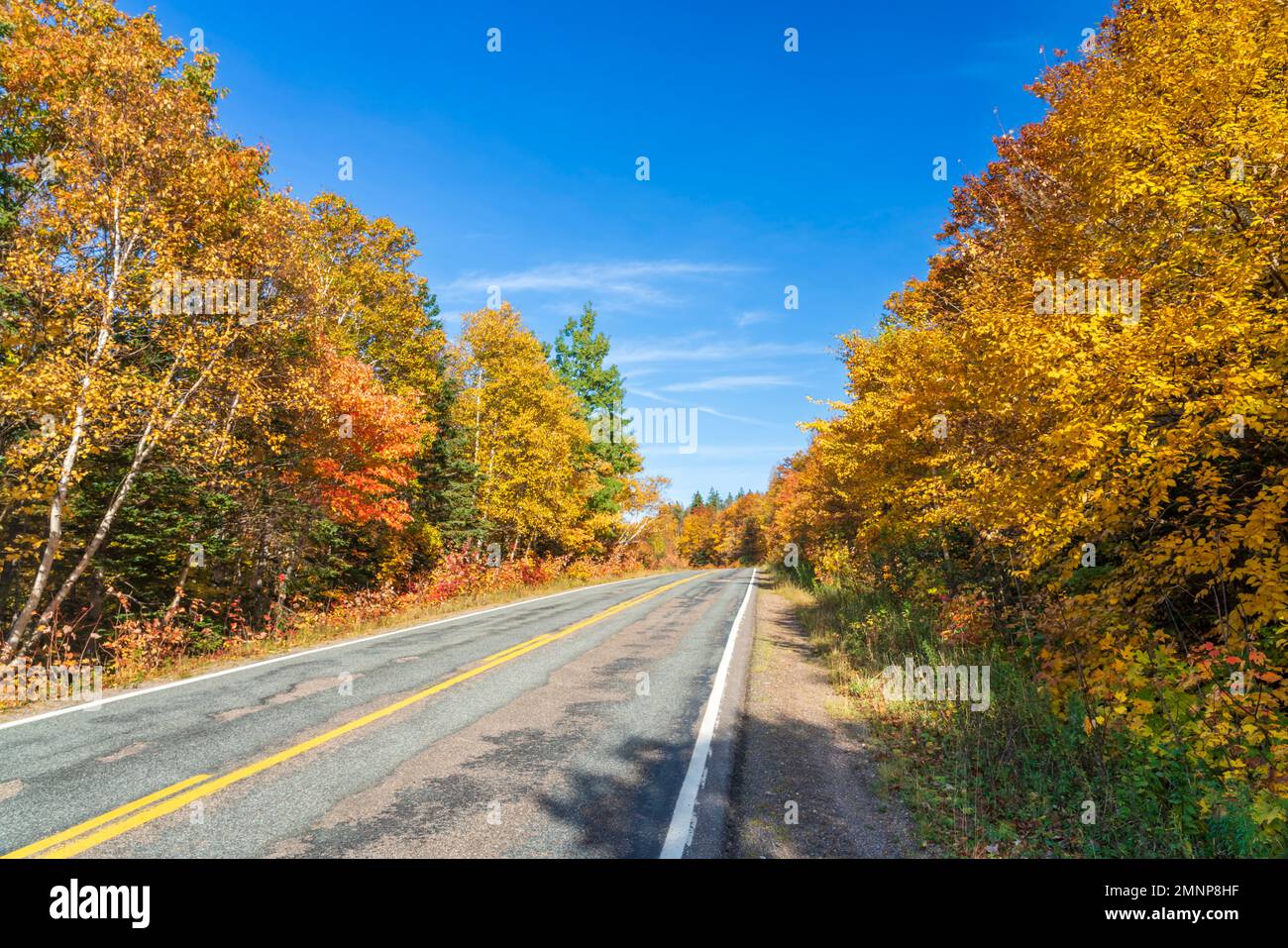 The Cabot trail and fall foliage through Cape Breton Highlands National ...