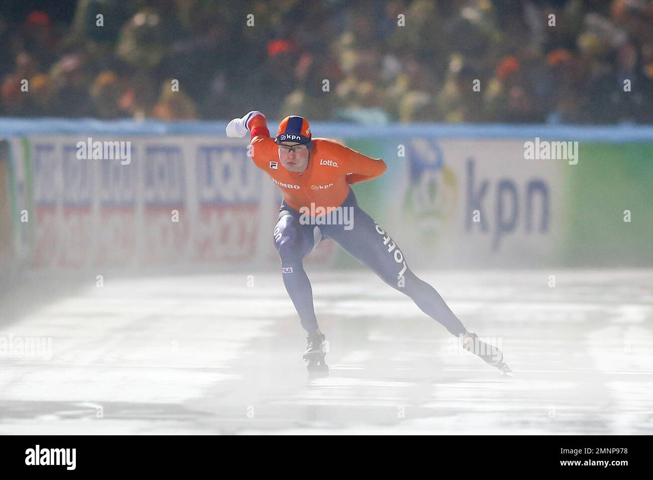Sven Kramer of The Netherlands competes during the men's 5,000 meters ...