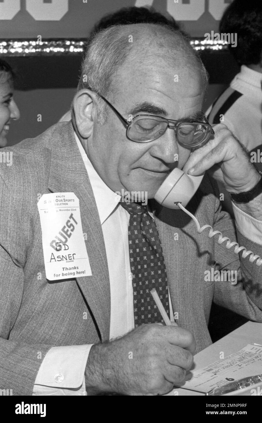 Ed Asner at the Save Your Sports Telethon at KHJ TV Studios in Los ...