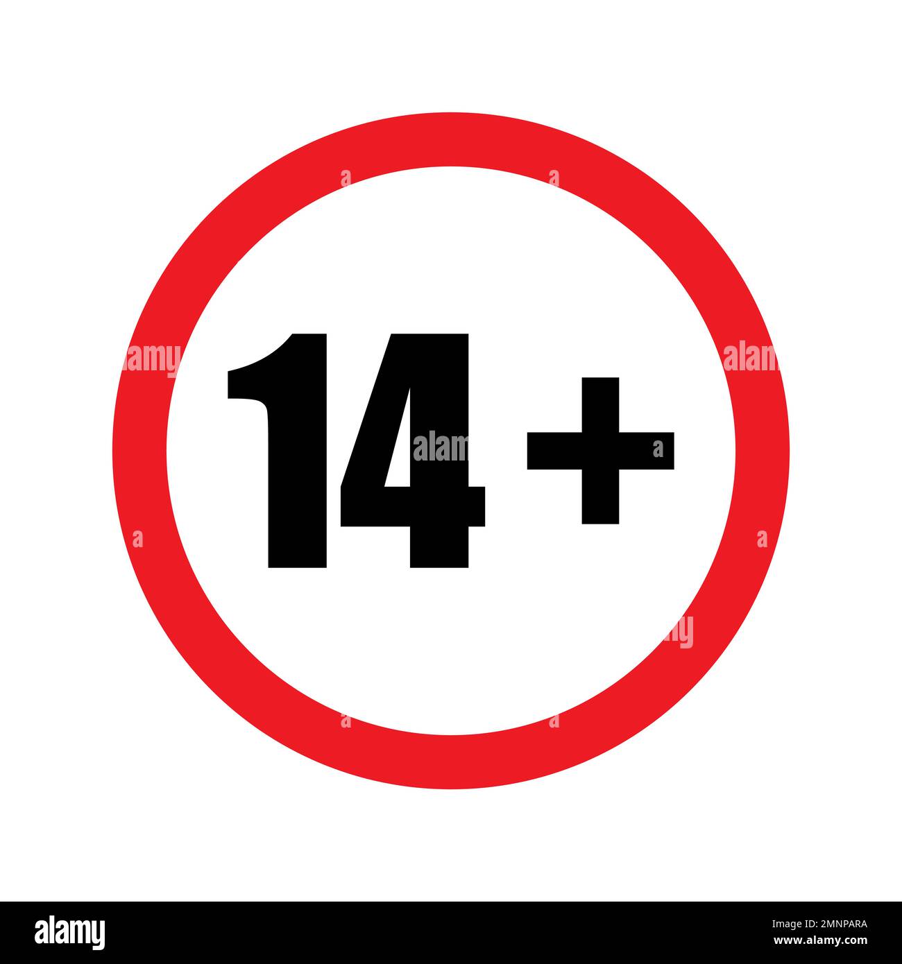14 plus icon vector under fourteen years prohibition sign, adults only ...