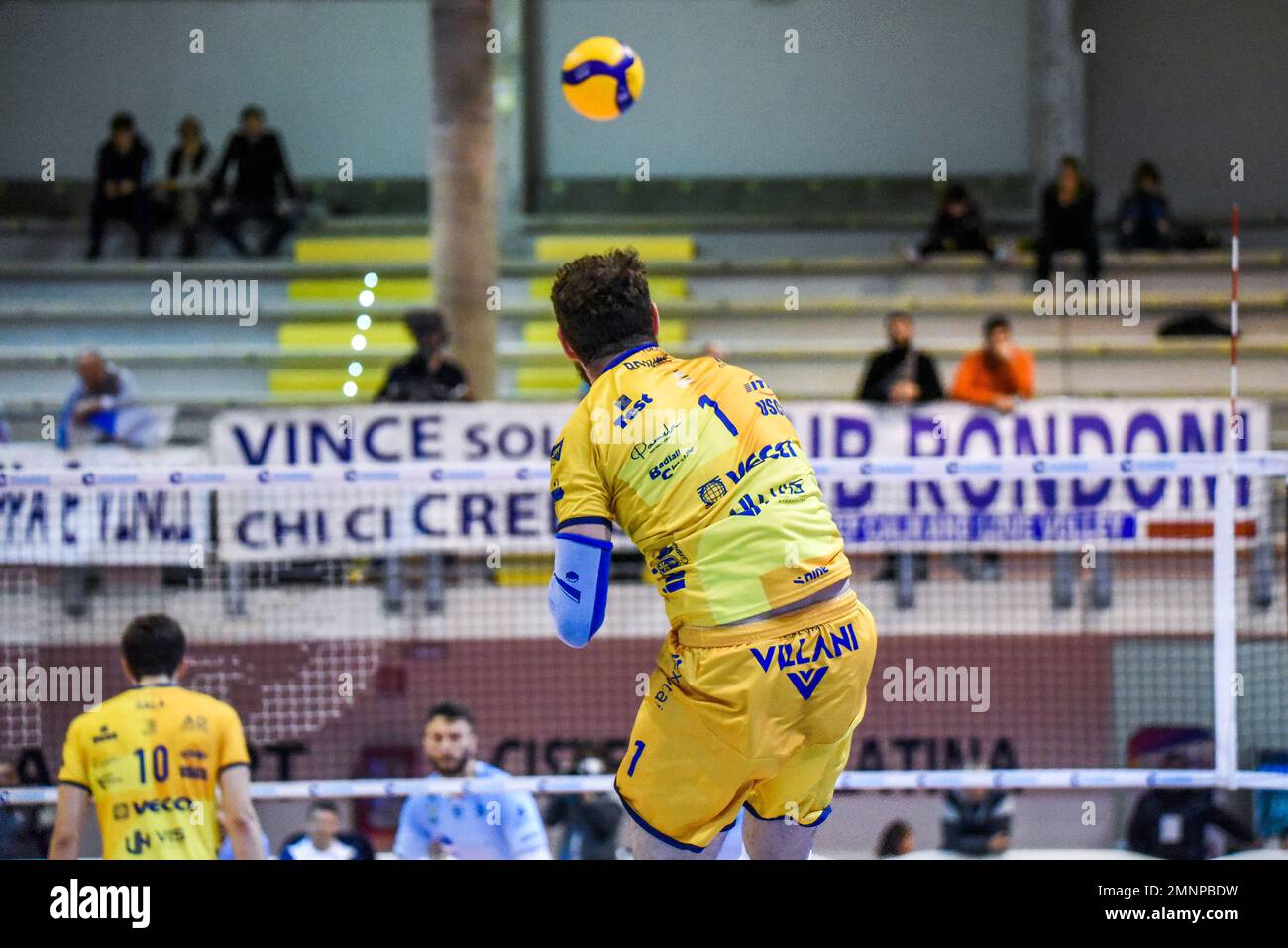 Cisterna, Italy. 29th Jan, 2023. Bruno Mossa de Rezende serve (Valsa ...