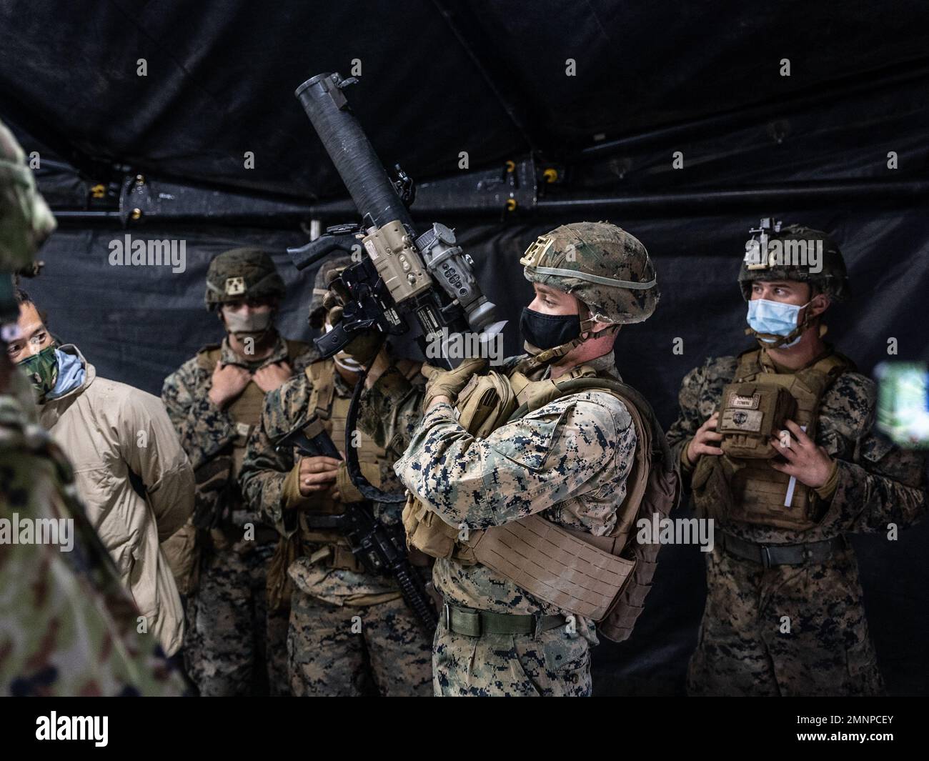U.S. Marine Corps Lance Cpl. Wyatt Evans, a rifleman with 3rd Battalion ...