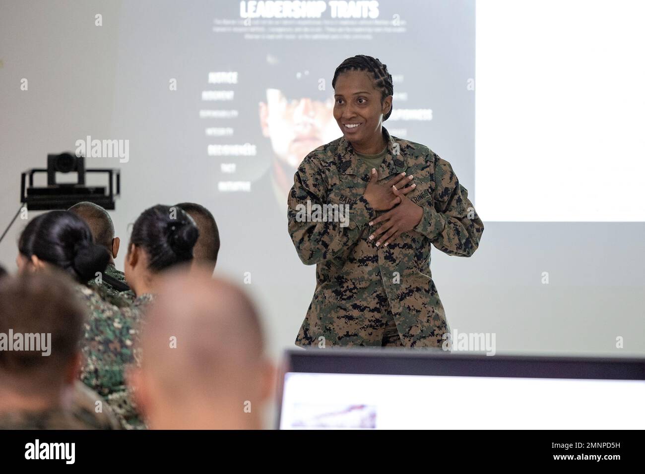 U.S. Marine Corps 1st Sgt. Kimberly Barton, a company first sergeant ...