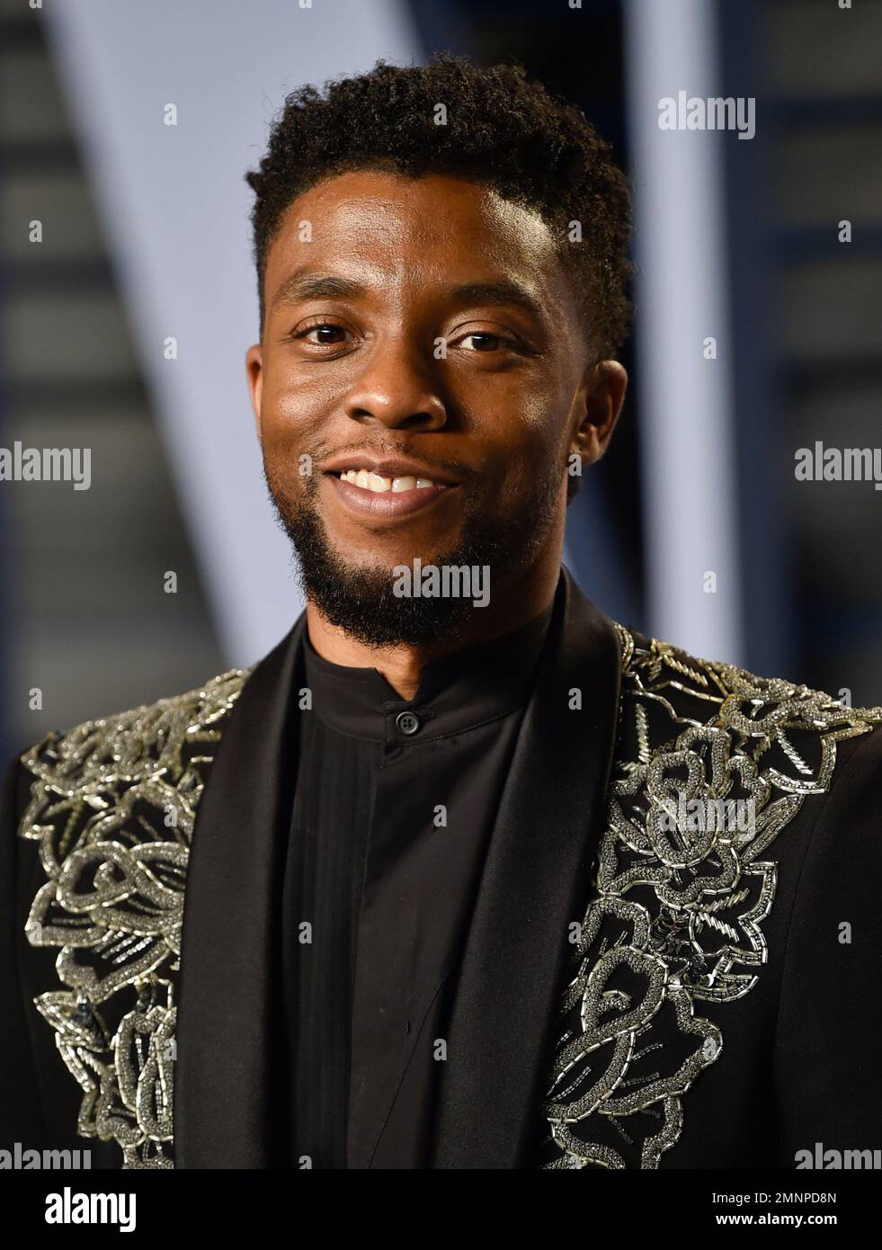 Chadwick Boseman arrives at the Vanity Fair Oscar Party on Sunday ...