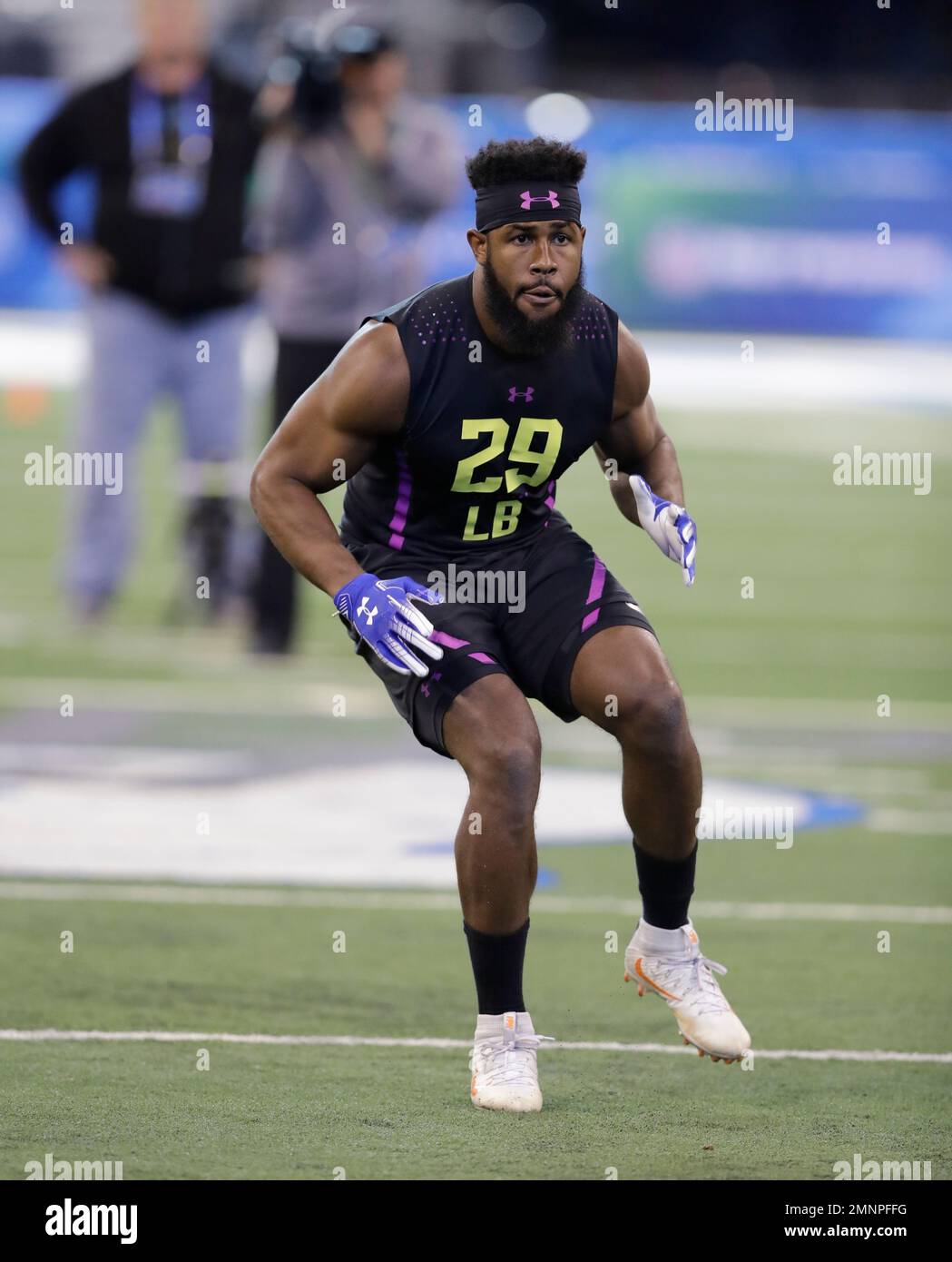 Clemson linebacker Dorian O'Daniel runs a drill during the NFL football ...
