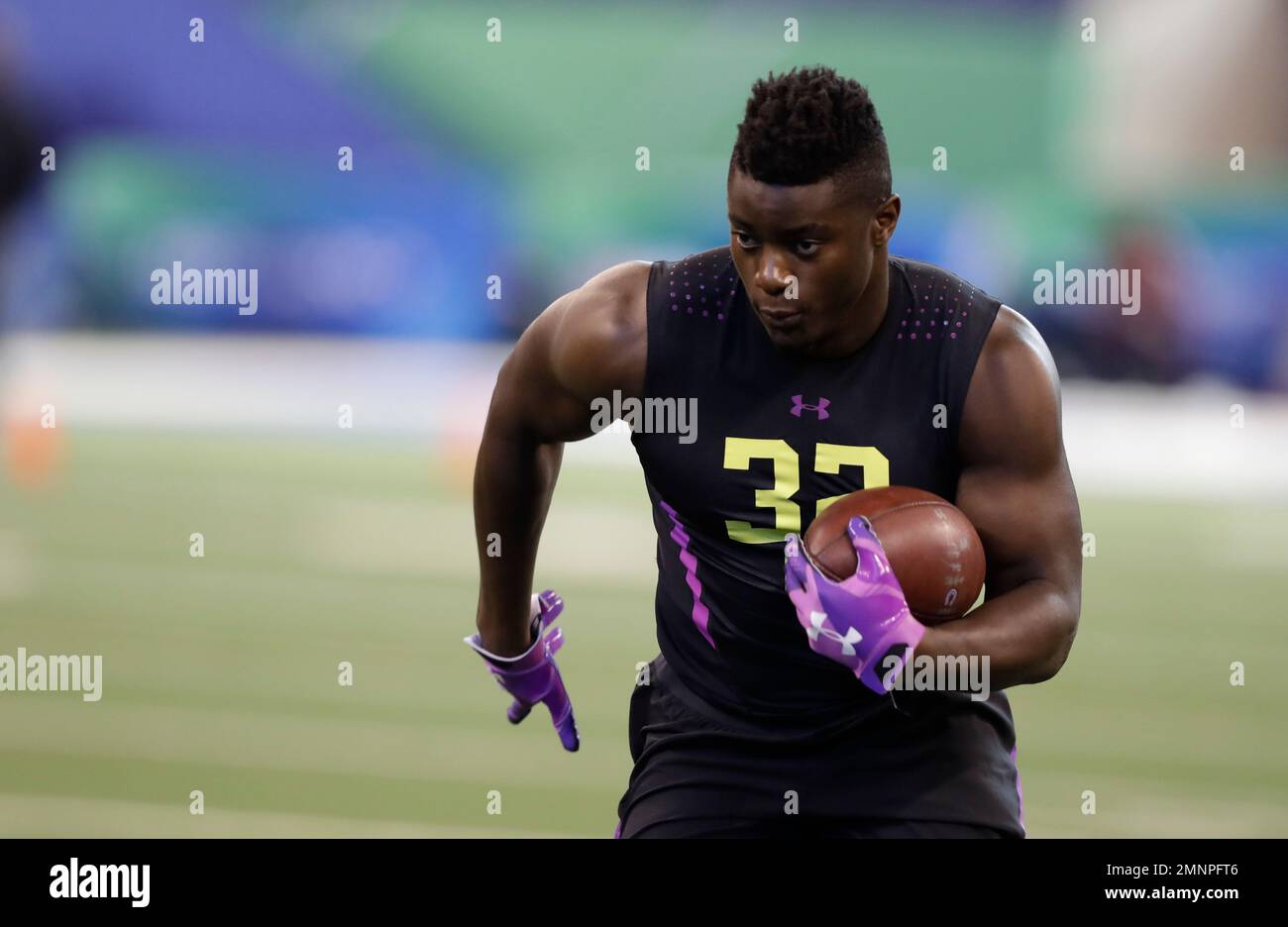 Arizona State linebacker Christian Sam runs a drill during the NFL ...