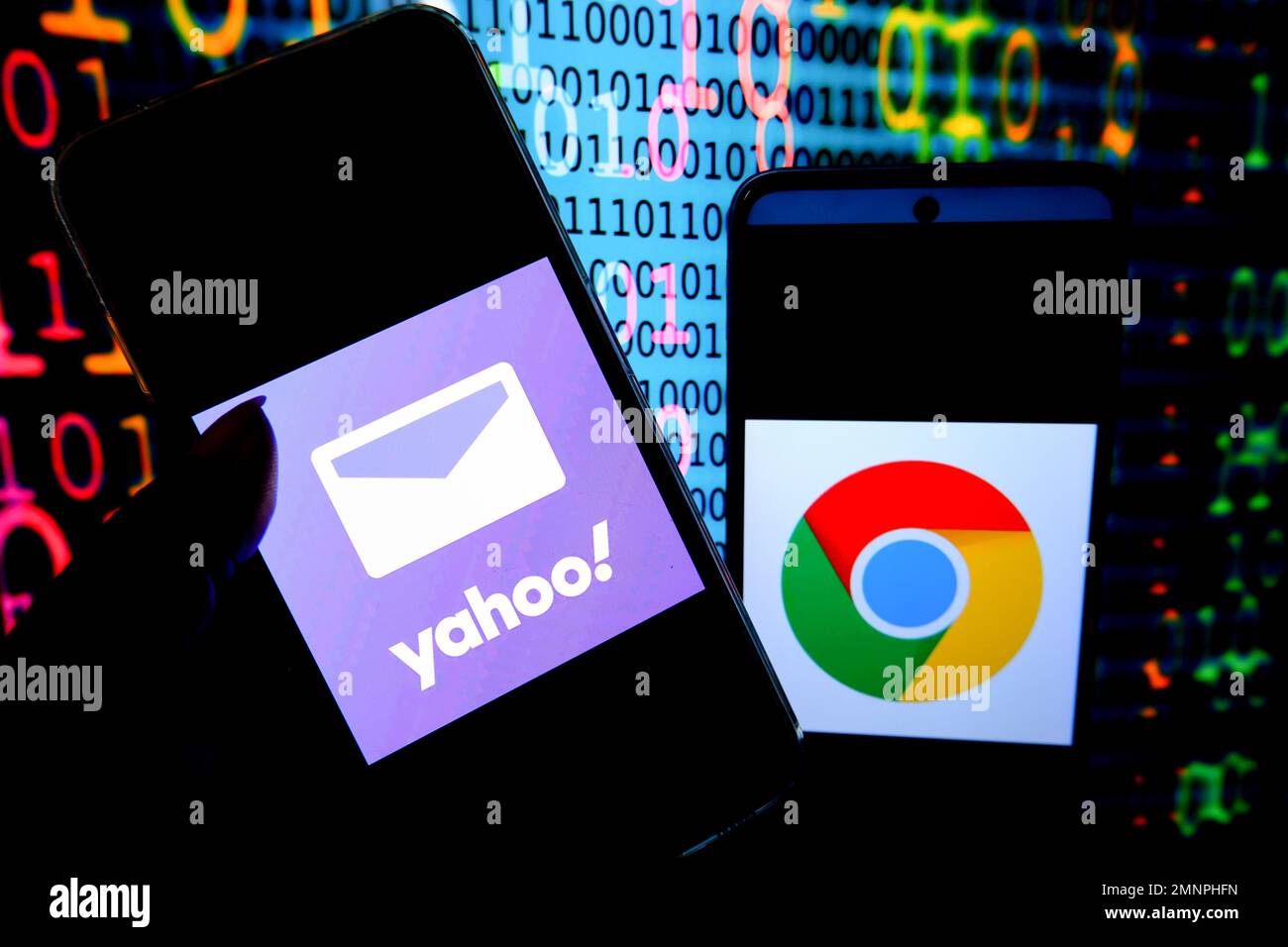 India. 29th Jan, 2023. In this photo illustration, a yahoo mail logo ...