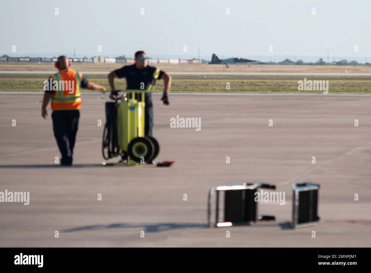 A T-38C Talon takes off on the runway at Laughlin Air Force Base, Texas ...