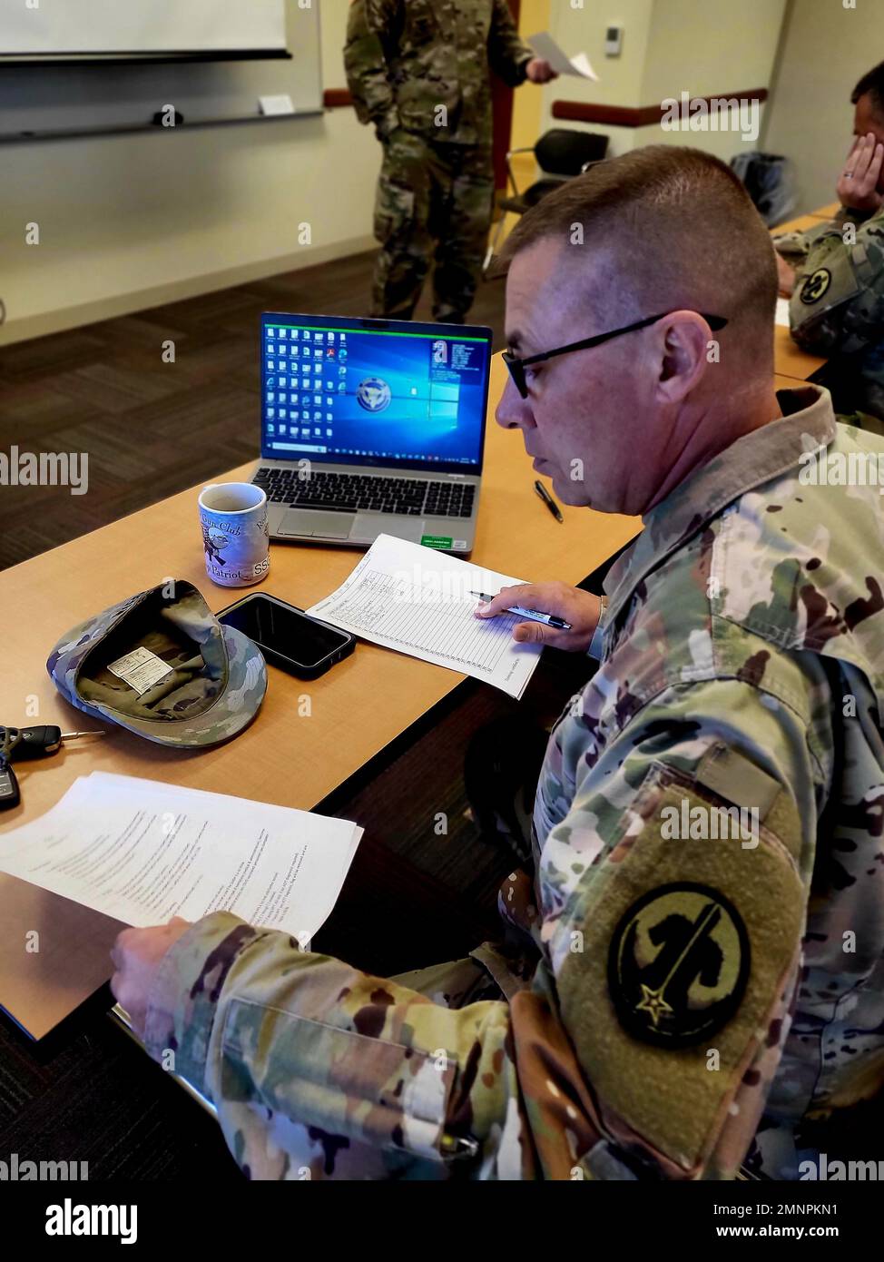 U.S. Army Reserve Sgt. 1st Class Richard E. Wiebe, a career counselor ...