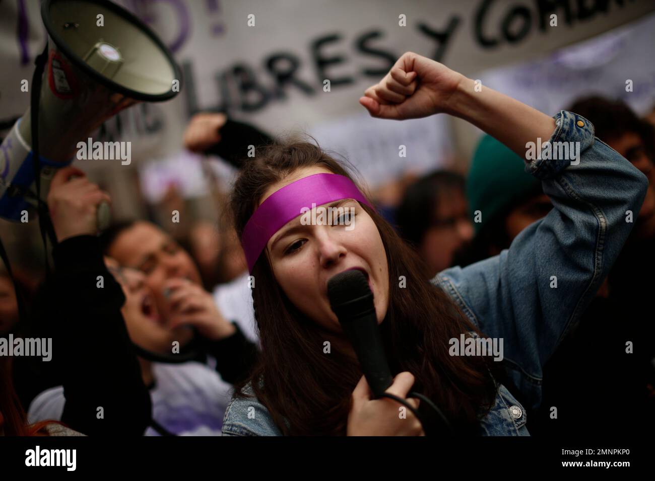 Women Shout Slogans During A Protest At The Sol Square During The