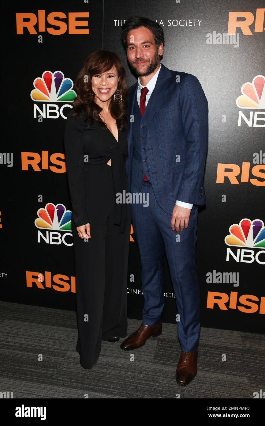 Rosie Perez, left, and Josh Radnor, right, attend the premiere of NBC's ...