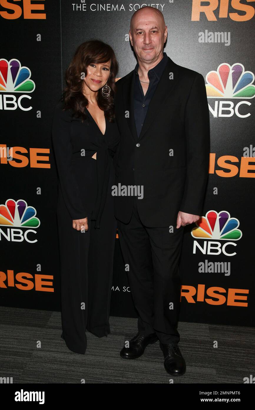 Rosie Perez, left, and Eric Haze, right, attend the premiere of NBC's ...