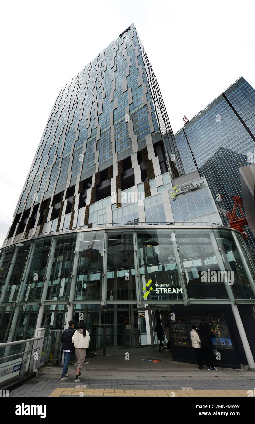 The modern Shibuya Stream building in Shibuya, Tokyo, Japan Stock Photo ...