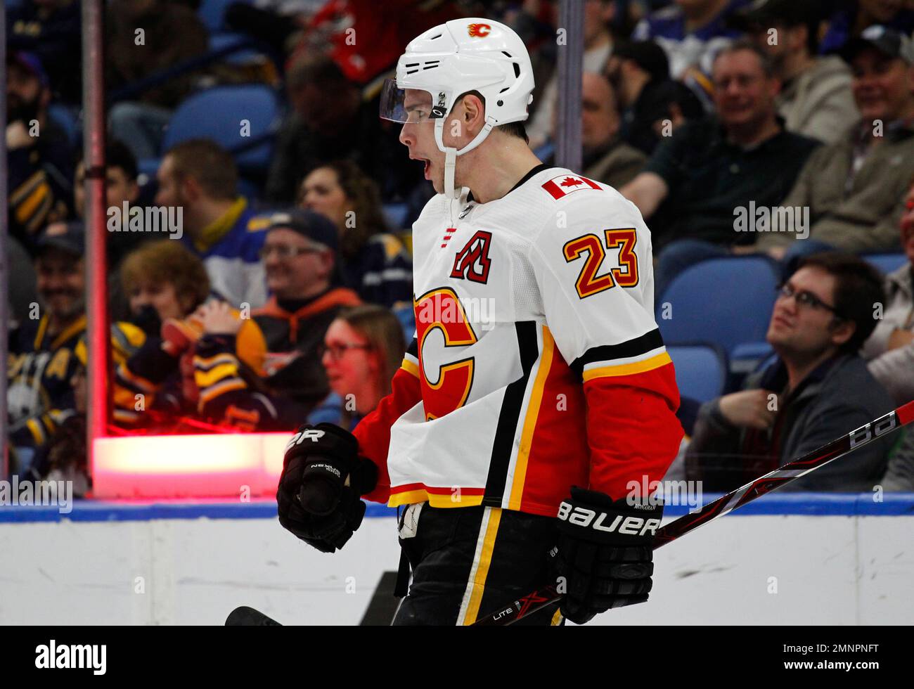 Calgary Flames Sean Monahan (23) celebrates his goal during the second ...
