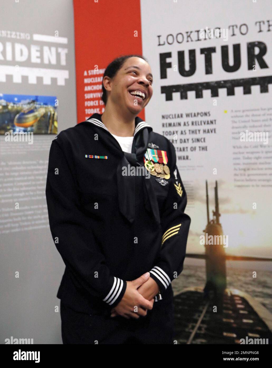 n this photo taken Thursday, Jan. 18, 2018, U.S. Navy YN1 Suraya ...