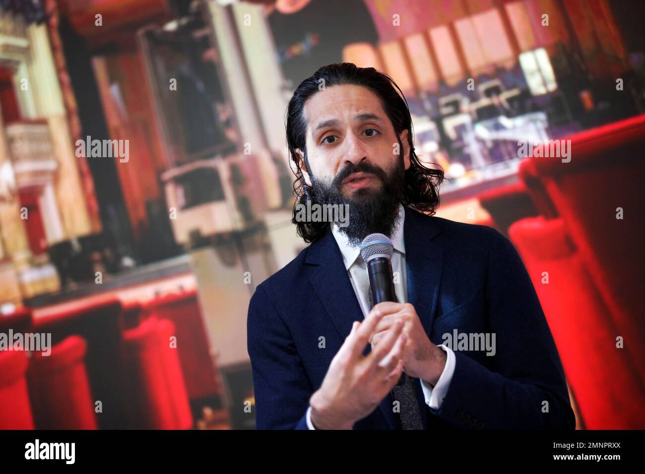 Amit Sood, Director of Google Arts & Culture delivers a speech during ...