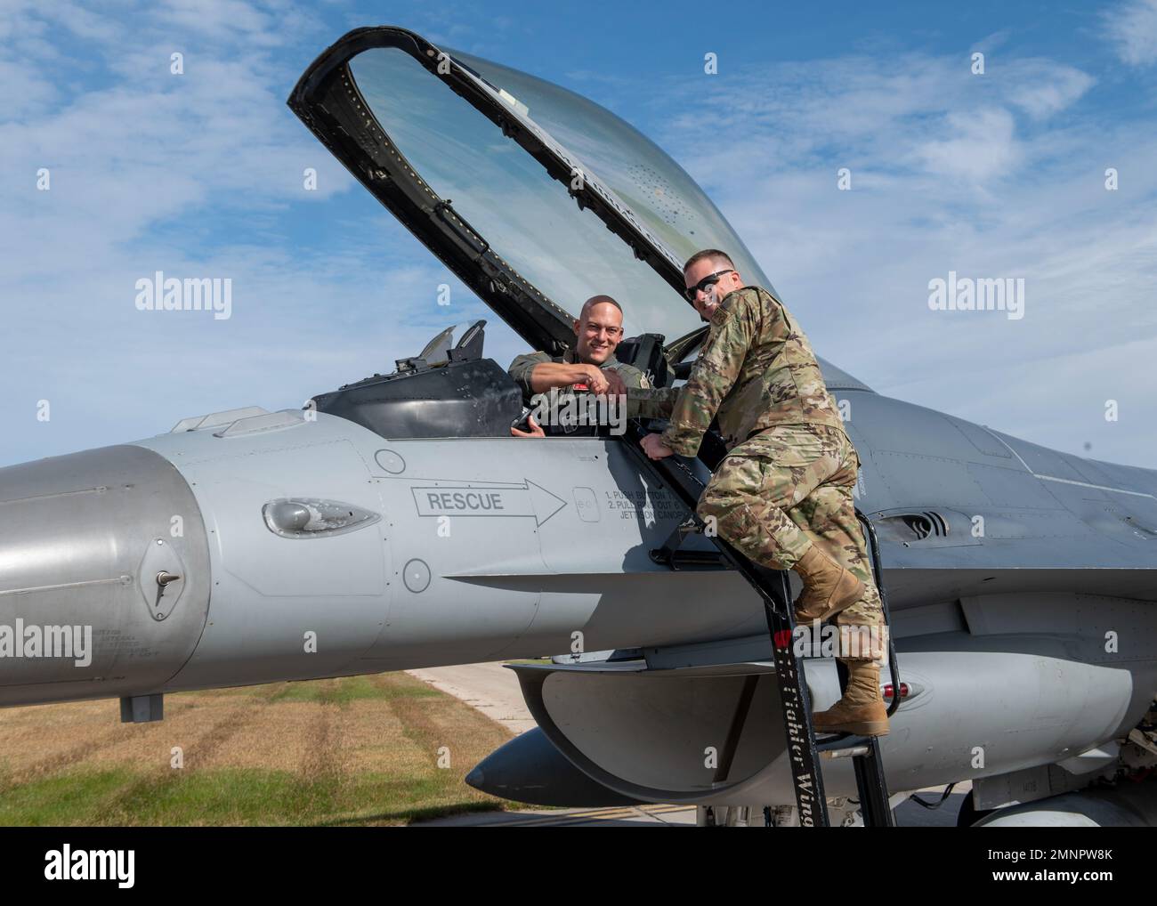 U.S. Air Force Lt. Col. Ryan Gaffaney and U.S. Air Force Senior Master ...
