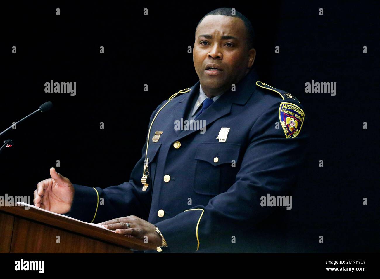Mississippi Highway Patrol Director Col. Chris Gillard, delivers ...