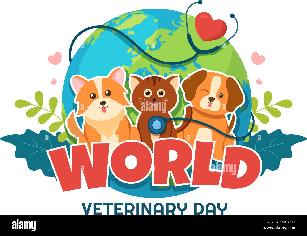 World Veterinary Day on April 29 Illustration with Doctor and Cute ...