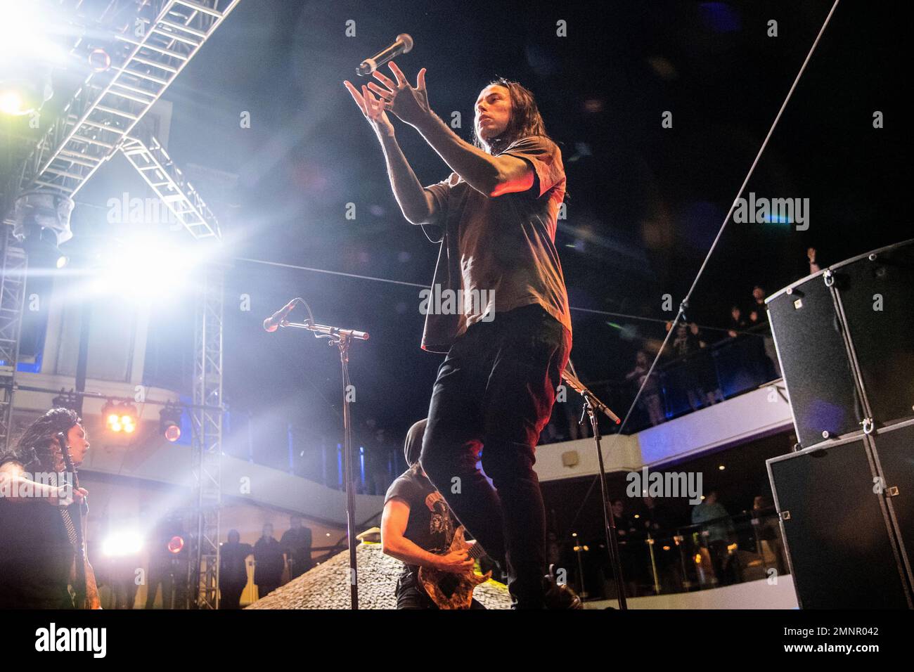 Ronnie Radke of Falling In Reverse performs on board the Carnival Magic ...