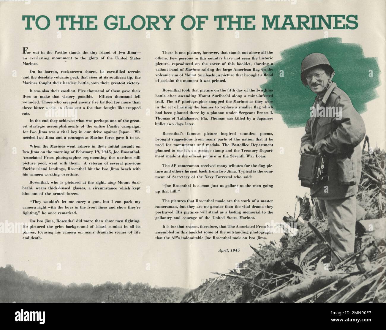 AP booklet celebrating AP photographer Joe Rosenthal's iconic image of ...