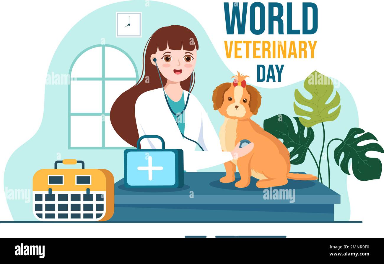 World Veterinary Day on April 29 Illustration with Doctor and Cute ...