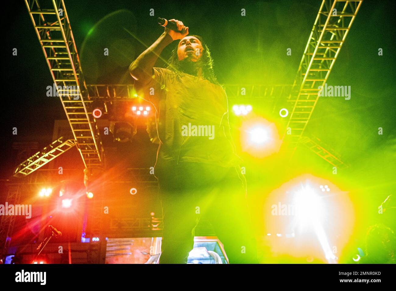 Ronnie Radke of Falling In Reverse performs on board the Carnival Magic ...
