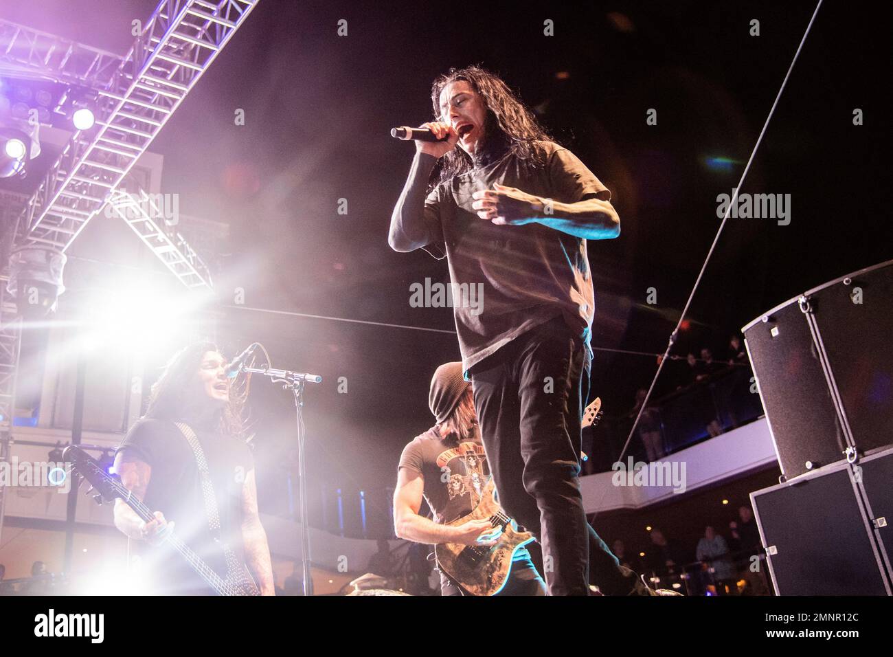 Ronnie Radke of Falling In Reverse performs on board the Carnival Magic ...