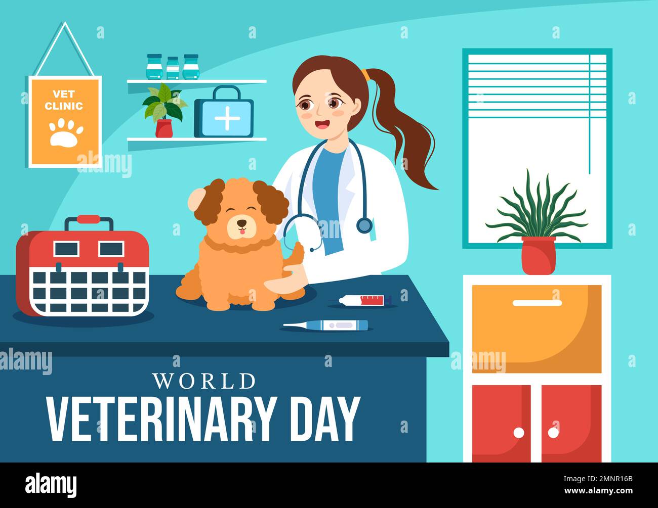 World Veterinary Day on April 29 Illustration with Doctor and Cute ...