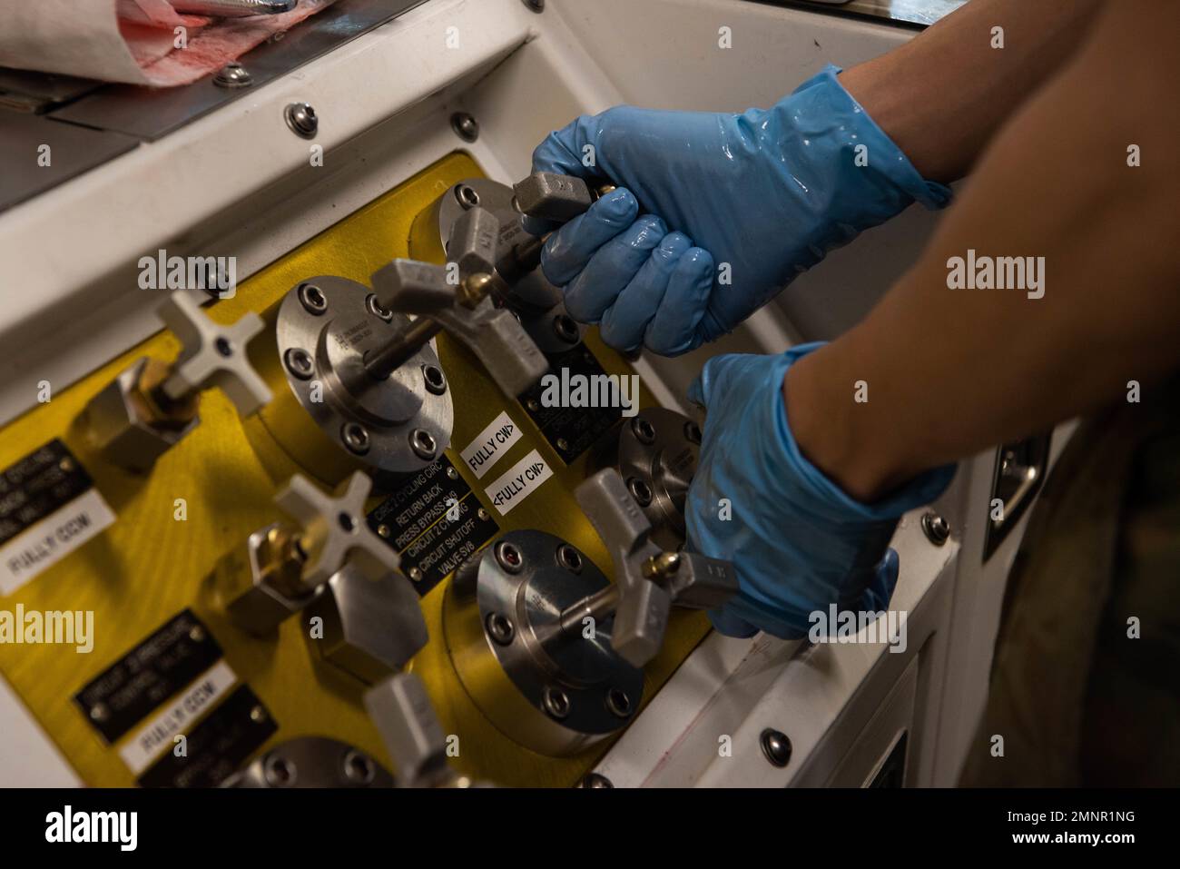 An 18th Component Maintenance Squadron Airman controls pressure on a ...